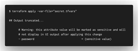 New Terraform Tutorial Sensitive Input Variables