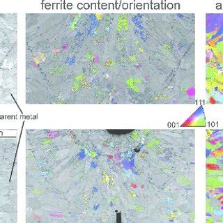 EBSD Data From Regions Of The Fusion Zone And Parent Metal As Shown In Download Scientific