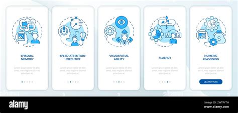 Domains Of Cognitive Function Blue Onboarding Mobile App Screen Stock Vector Image And Art Alamy