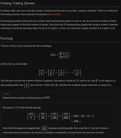 Trailing Zeros Math Formulas Math Science
