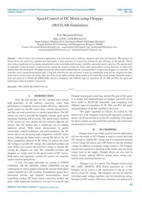 PDF Speed Control Of DC Motor Using Chopper MATLAB Simulation DOKUMEN TIPS