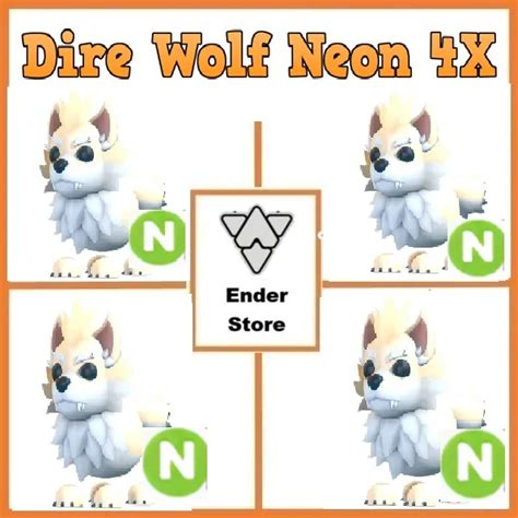 Dire Wolf Neon Adopt Me Game Item Gameflip