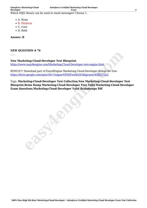 Ppt 100 Pass High Hit Rate Marketing Cloud Developer Salesforce Certified Marketing Cloud