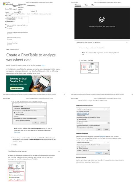 Create A Pivottable To Analyze Worksheet Data Microsoft Support2 Pdf Microsoft Excel