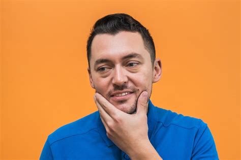 Premium Photo Portrait Of The Handsome Guy Mans Emotions Mock Up Copy Space