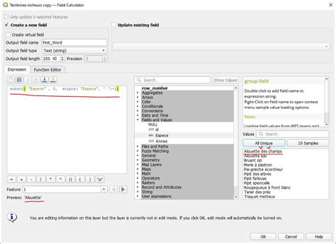 Attribute Table Inserting Words From Field Into New Column In Qgis