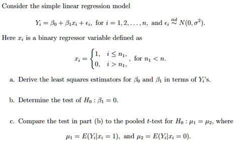 solved consider the simple linear regression model yi bo b1xi â