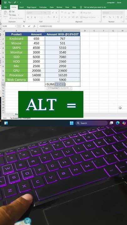 Sum In Excel Short Tricks Tricks Excel Exceltips Exceltricks
