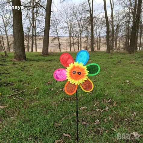 3599 Вятърна въртележка за градина Слънчоглед със слънчеви очила в Декорация за дома в гр