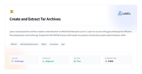 Create And Extract Tar Archivesrhcsa Exam Questions Labex
