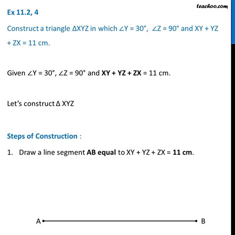 Question 4 Construct Triangle Xyz Angle Y 30 Z 90 Xy Yz Zx