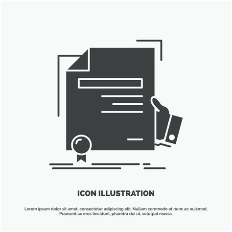 Certificate Degree Education Award Agreement Icon Glyph Vector Gray Symbol For Ui And Ux