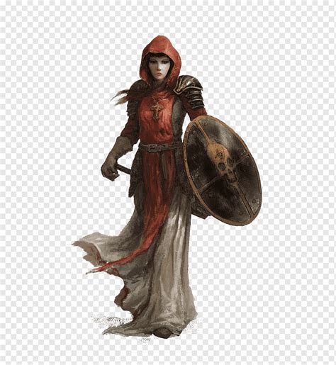 기사 기사 빨강 던전 And 드래곤 패스 파인더 롤 플레잉 게임 성직자 캐릭터 판타지 판타지 여자 전사 파일 엘프 인간의 가상의 인물 Png Pngwing
