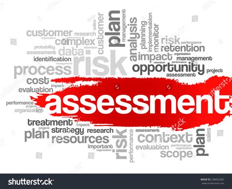 Assessment Action Assessing Someone Something Word Stock Vector