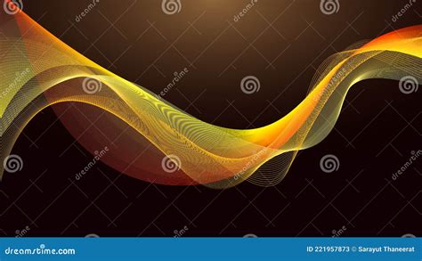Swaying Wavy Lines Abstract Wave Background Brown Abstract Shiny Golden Wavy Design Element