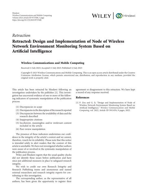 Pdf Retracted Design And Implementation Of Node Of Wireless Network Environment Monitoring