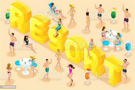 일찍 여행 휴식 여름에 사람들 수영복에 여자 남자 수영복 모래 바다 해변 큰 글자 비문 글꼴 Set2 건강한 생활방식에 대한