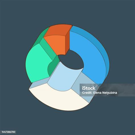 도넛 원형 차트 아이콘 배경에 격리 3d 아이소메트릭 다이어그램 벡터 그림 우아에 대한 스톡 벡터 아트 및 기타 이미지 우아 원형 차트 차터 스쿨 Istock