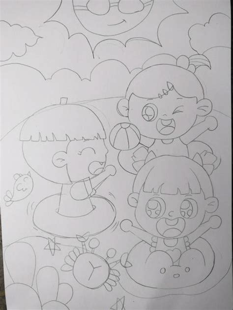 假期里最开心的简笔画（共12张） 简笔画图片大全