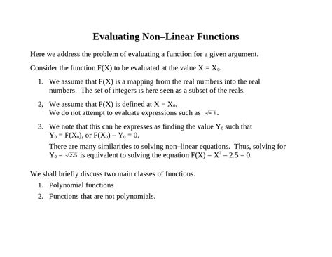 evaluating non linear functions algorithm analysis and design cpsc 5115g docsity
