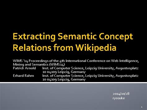 Extracting Semantic Concept Relations From Wikipedia Wims 14