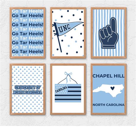 Cute Girly Unc Dorm Room Posters University Of North Carolina Dormapartment Art Tar Heel