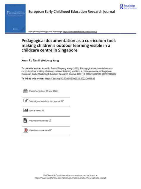 Pedagogical Documentation As A Curriculum Tool Pdf Pedagogy