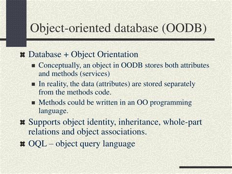 Ppt Object Oriented Methods Database Technology Powerpoint