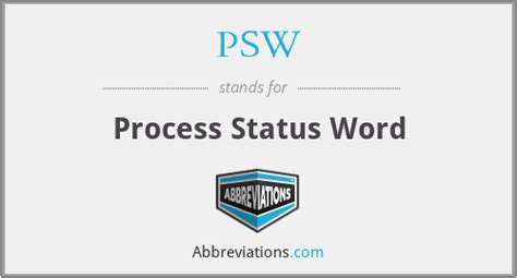 What Is The Abbreviation For Process Status Word