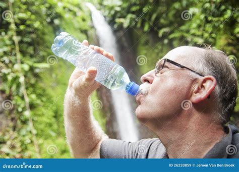Adult Man Drinking Water Stock Image Image Of Healthy 26233859