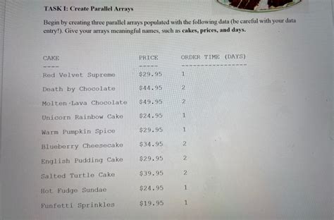 solved task i create parallel arrays begin by creating