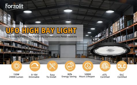 Forzolit Rmc 4 Pack Ufo Led High Bay Light 150w 24000lm 3 Cct