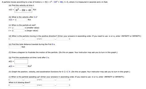 Solved Particle Moves According To Law Of Motion F T 15t2 48t T 2 Where T Is Measured In