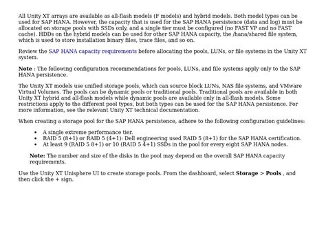 Disks And Storage Pools Dell Validated Solution For Sap Hana Tdi Deployments With Dell Unity