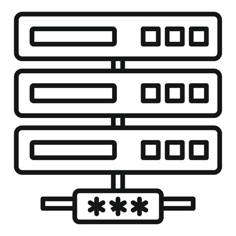 Server Network Authentication Icon Outline Style 14684122 Vector Art
