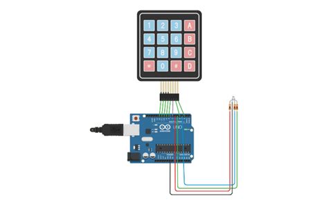Circuit Design Клавиатура 4 4 и Rgb светодиод Tinkercad