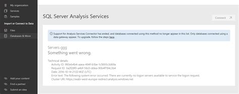 Error Getting Data Via As Connection Data Source Microsoft Fabric Community