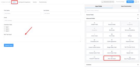 Rich Text Input Field In Fluent Forms Wp Manage Ninja