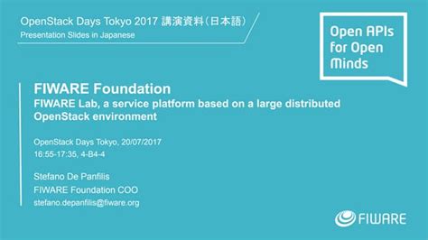 Fiware Lab A Service Platform Based On A Large Distributed Openstack