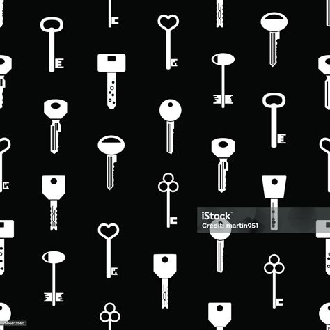 위한 다양한 키별 기호들 계설하고 머리칼 블랙힐스 이음새 없는 패턴 강철에 대한 스톡 벡터 아트 및 기타 이미지 강철 검은색 게이트 Istock