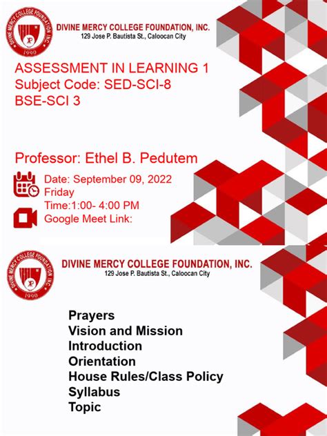 Assessment In Learning 1 2022 2023 Pdf Educational Assessment Cognition