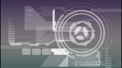 Animation Of Arc Reactor Loading Bars And Rectangles Against Abstract Background Stock Footage