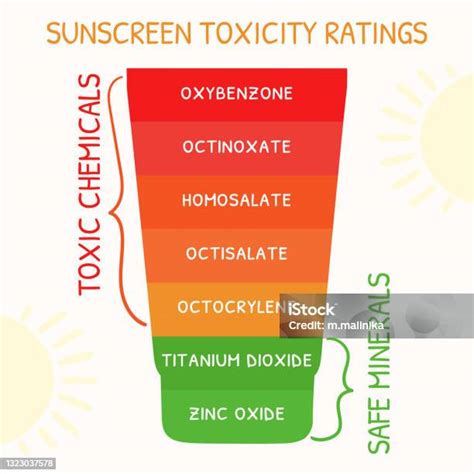 자외선 차단제 독성 등급 인포그래픽 화학적 또는 물리적 자외선 차단제 보호 및 자외선 안전 자외선 차단제 병 햇볕 차단 로션에