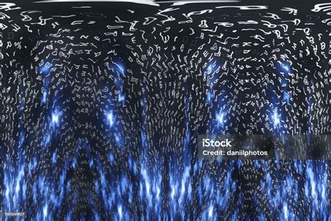 블루 매트릭스 디지털 배경입니다 왜곡 된 사이버 공간 개념 문자가 아래로 떨어집니다 기호 스트림에서 행렬입니다 가상 현실 디자인 복잡 한 알고리즘 데이터 해킹 시안 디지털