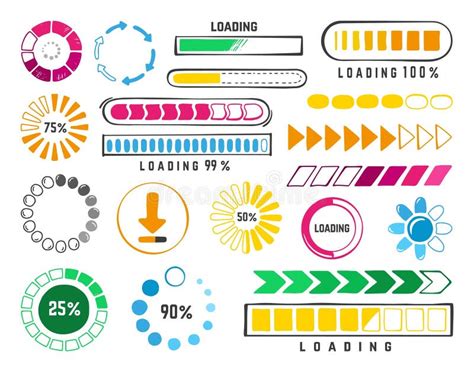 doodle loading bars update and internet load bar isolated status of