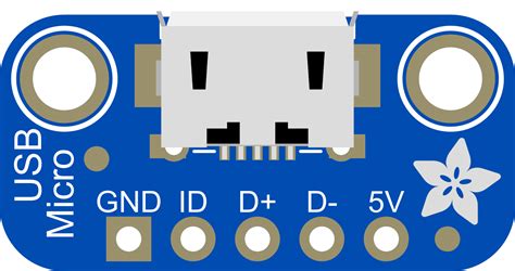 How To Use Adafruit Micro Usb Breakout Pinouts Specs And Examples