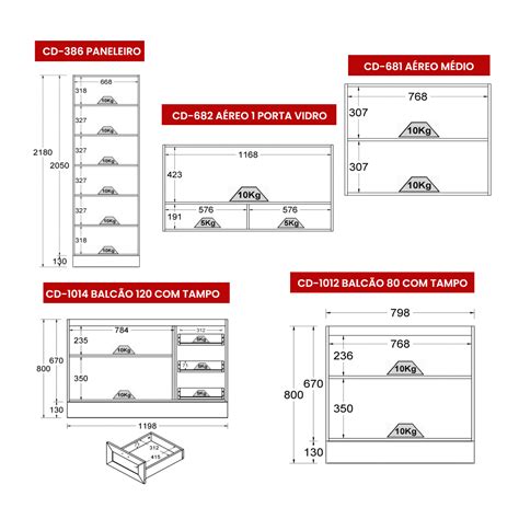 Cozy Armário De Cozinha Completo Ditália Denver 5pc Rvbr D10