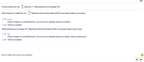 Solved 13 For The Function F X 6x Solve F X 7 What Chegg Com