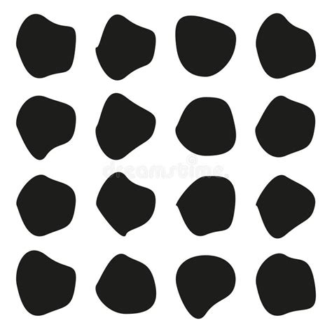 Abstract Organic Shapes Black Blobs Random Pattern Vector