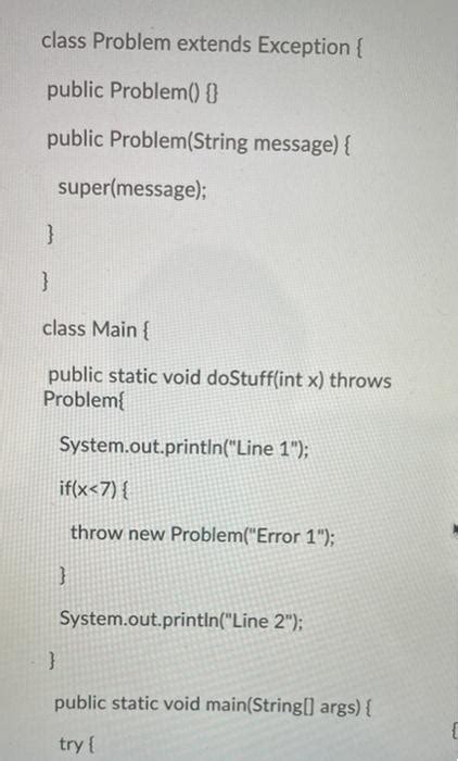 Solved Class Problem Extends Exception Public Problem
